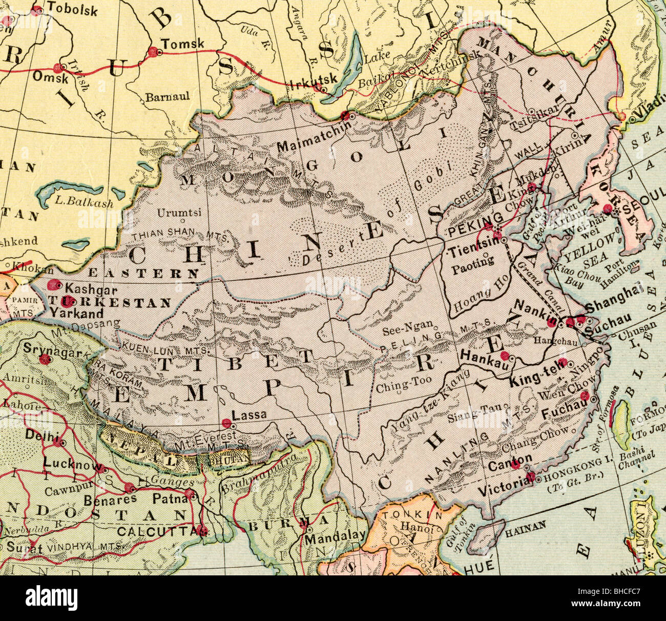 Chinese empire map hi-res stock photography and images - Alamy