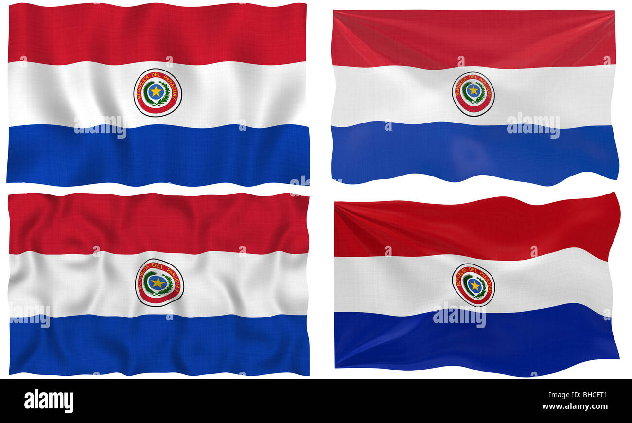 Paraguay flag on white Cut Out Stock Images & Pictures - Alamy