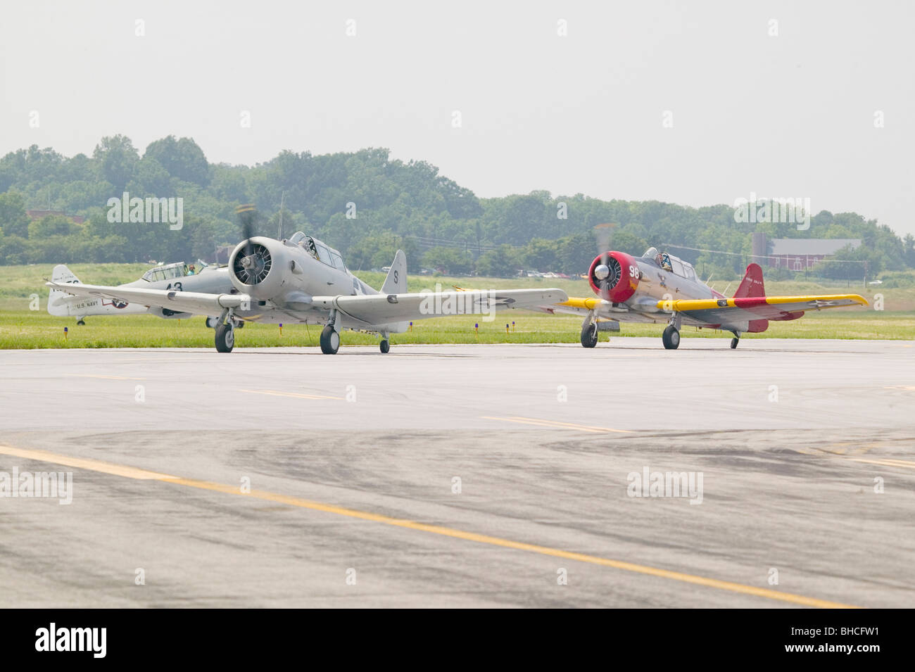 North American SNJ-4 – SNJ-6 fighter plane from World War II landing at ...