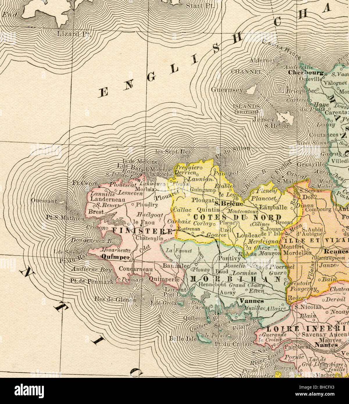 Map of brittany hi-res stock photography and images - Alamy