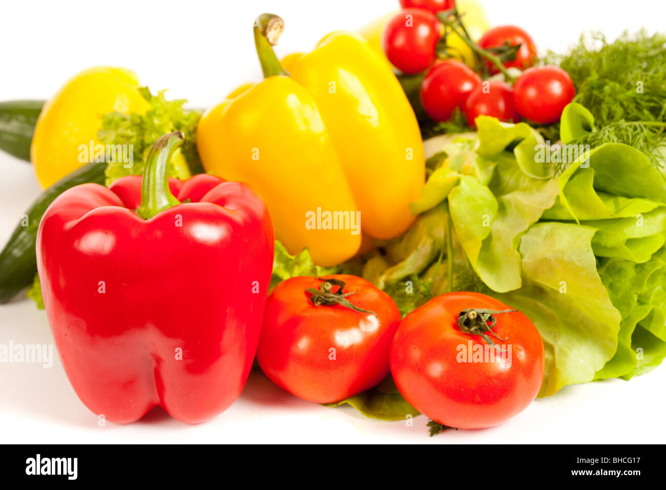 Bunch of vegetables isolated on white background Stock Photo - Alamy