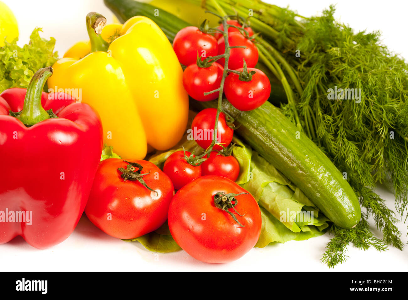 Bunch of vegetables isolated on white background Stock Photo - Alamy