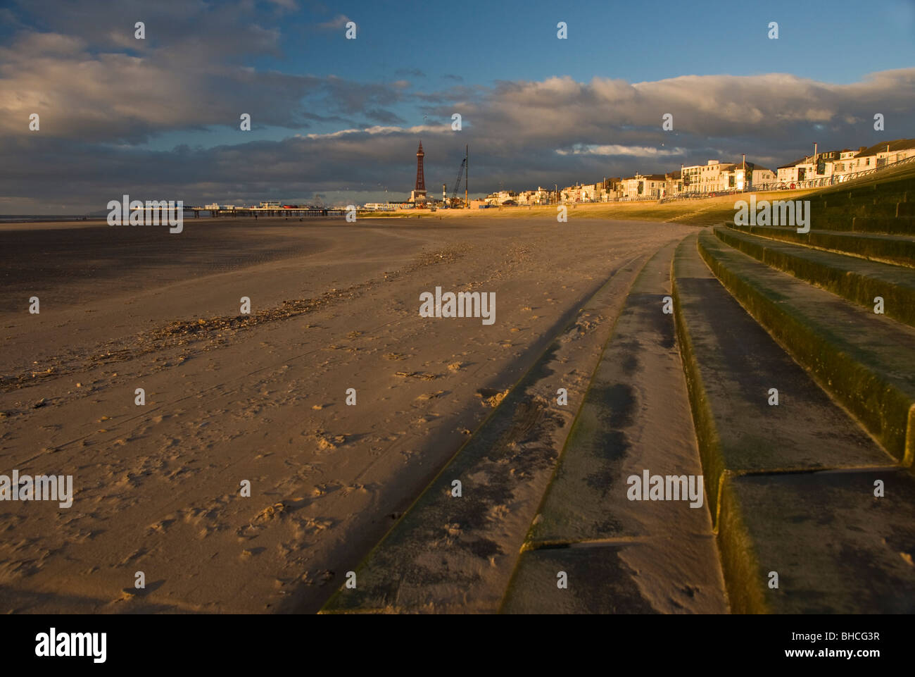 Blackpool beach promenade steps hi-res stock photography and images - Alamy