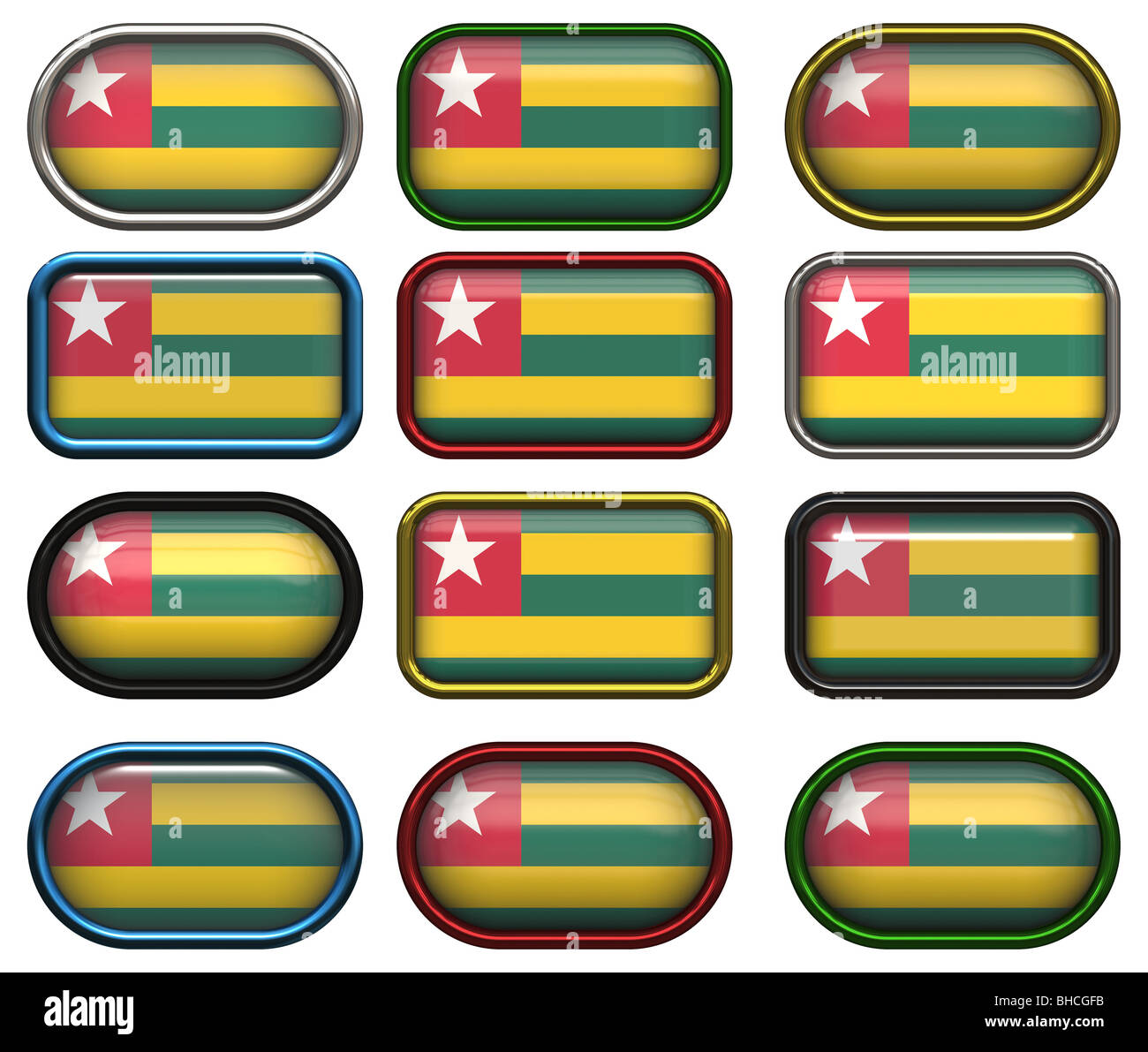 twelve buttons of the Great Image of the Flag of Togo Stock Photo - Alamy