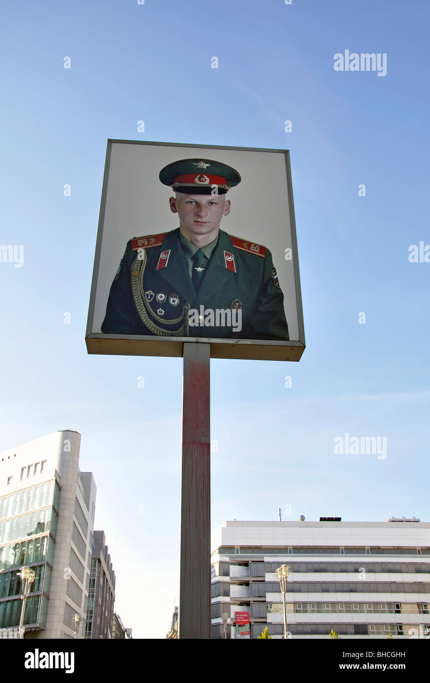 Photo of Soviet soldier at Checkpoint Charlie, Berlin, Germany Stock ...
