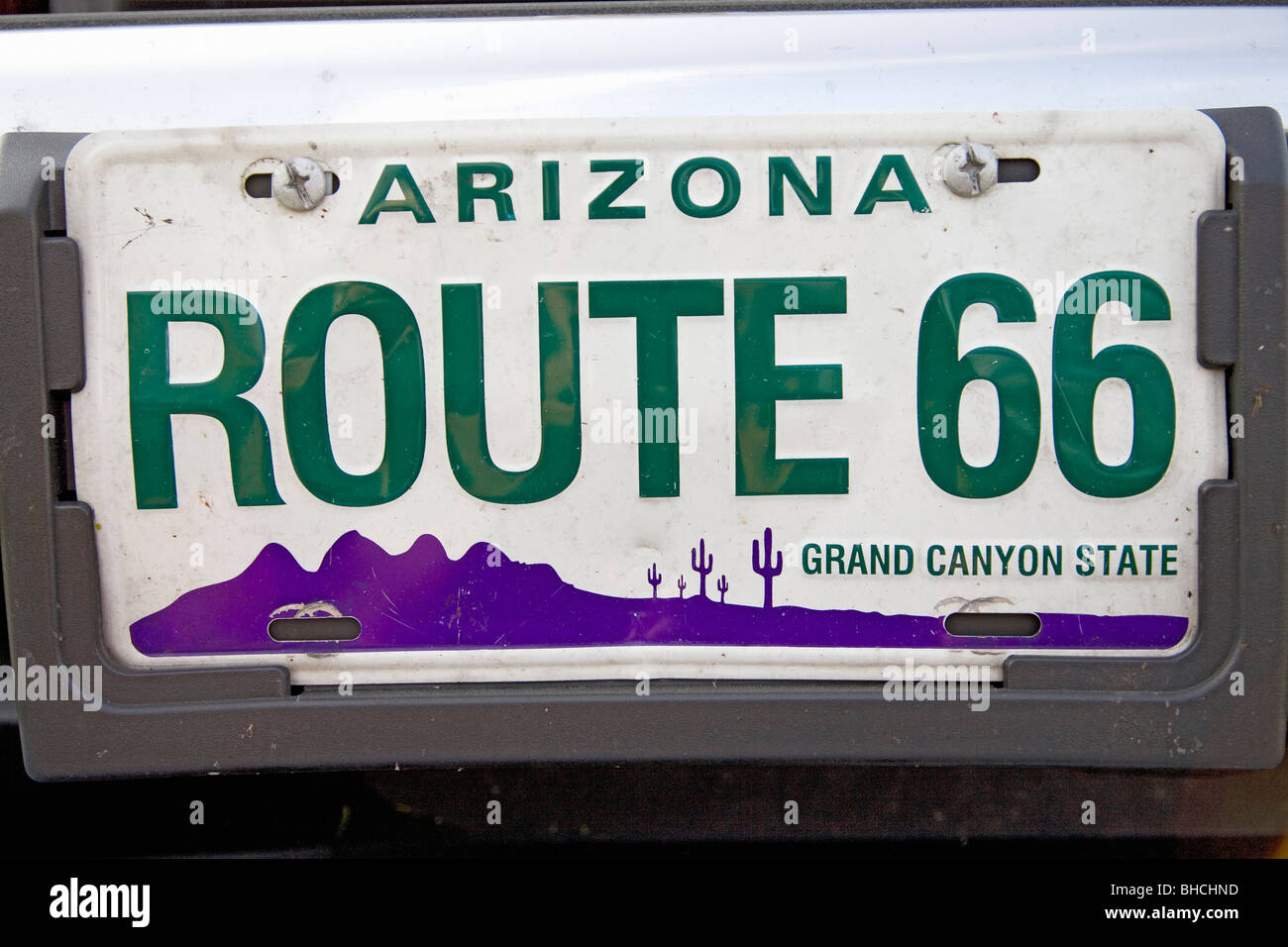 Route 66 Arizona classic Americana license plate Stock Photo - Alamy