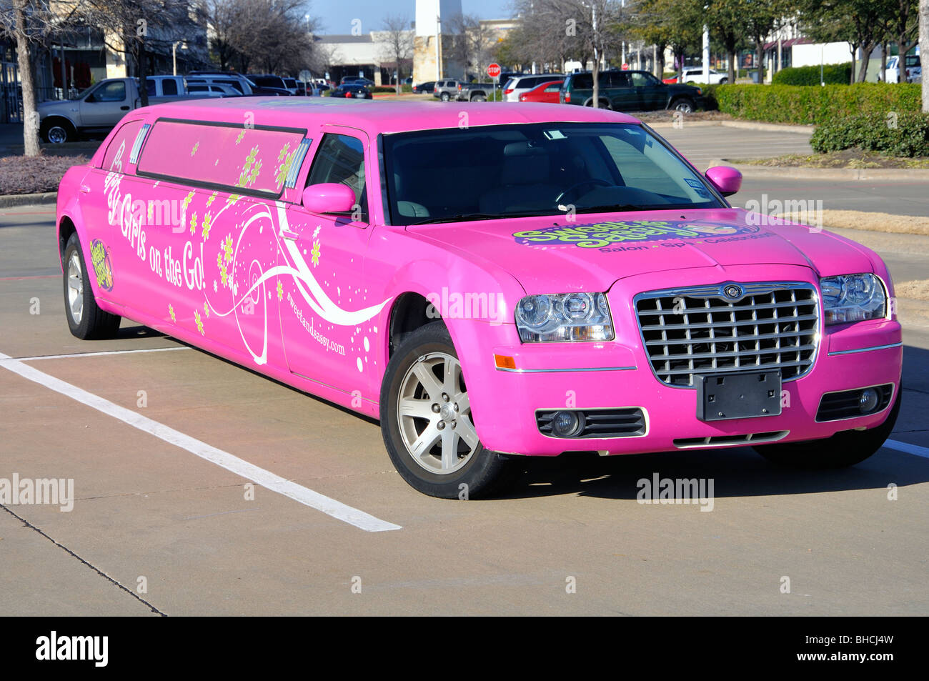 Pink stretch limousine Stock Photo - Alamy