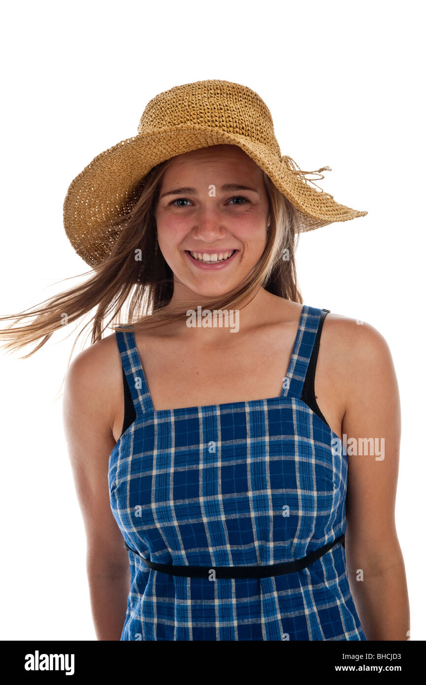 Teenager wearing straw hat hi-res stock photography and images - Alamy