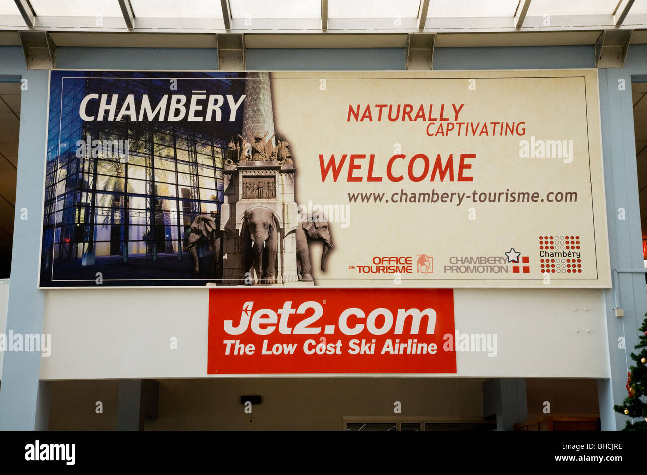 Jet2.com advert inside departure terminal: Chambery airport near Aix ...