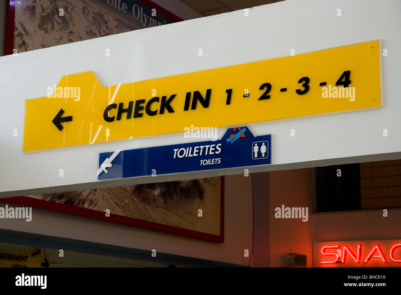 Passenger check in / checkin at Chambery airport, Aix les Bains on Lac ...