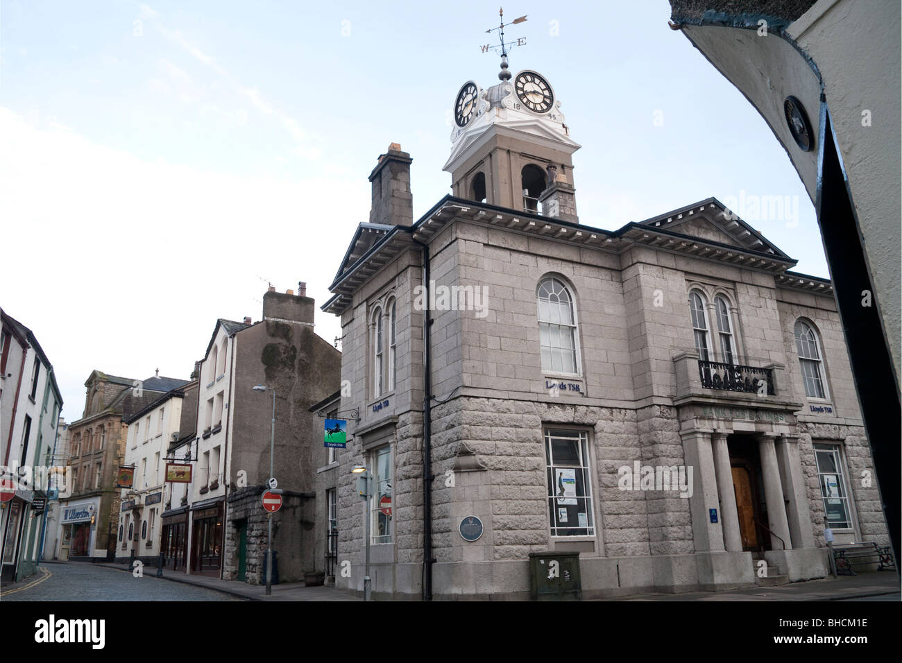 The old Ulverston Savings Bank. Ulverston is a small market town on the ...