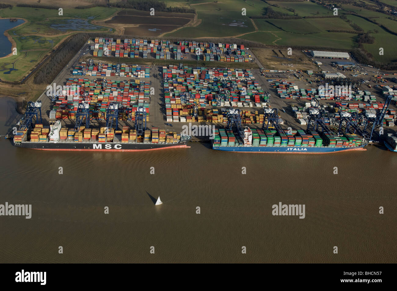 Port of Felixstowe Uk. The Trinity Terminal Stock Photo - Alamy