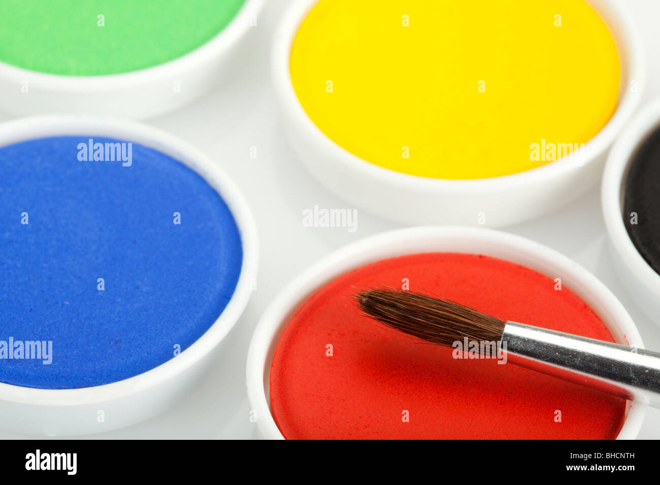 watercolours primary colors close-up Stock Photo - Alamy