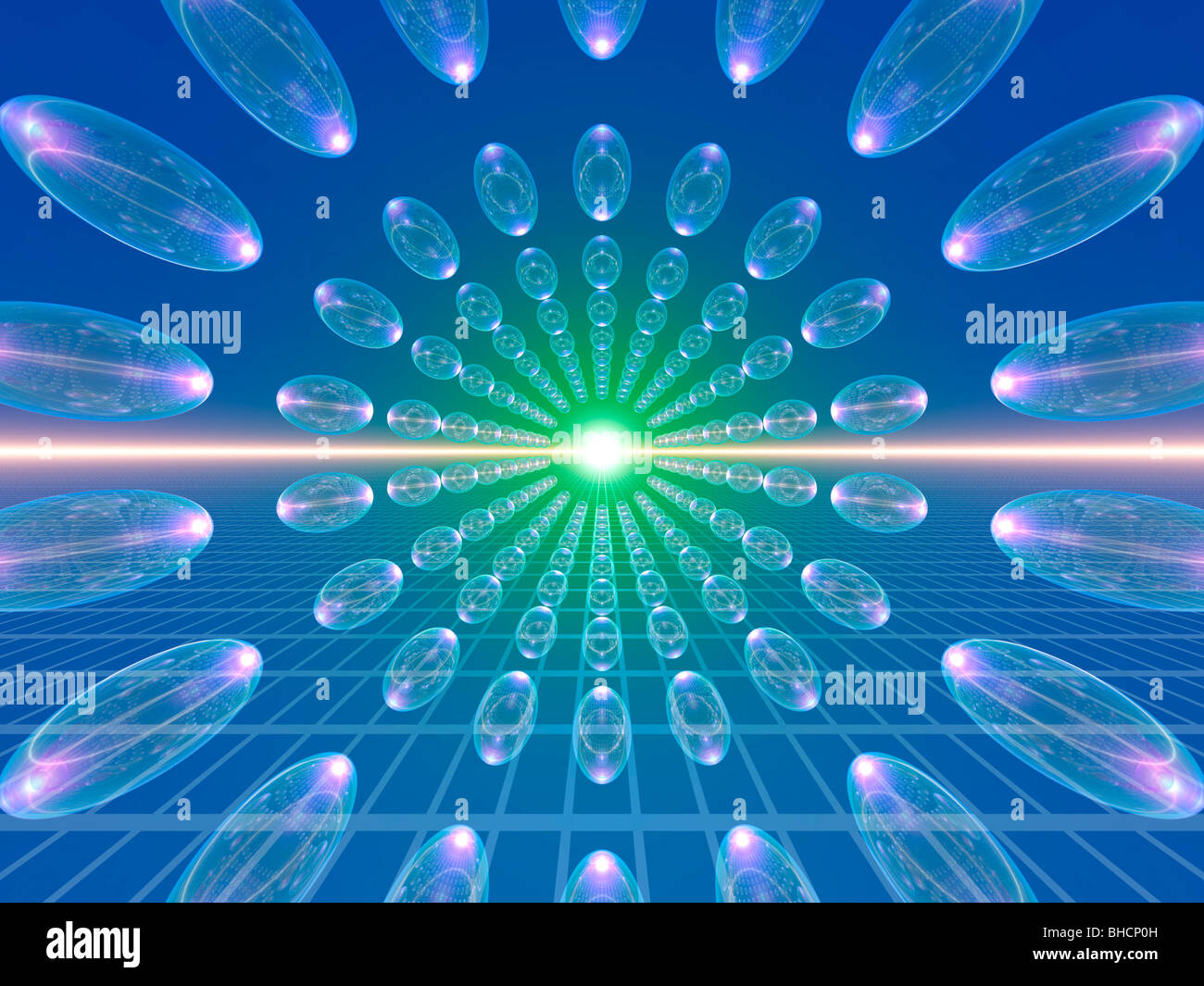 Abstract light beam and ellipses computer graphic Stock Photo - Alamy
