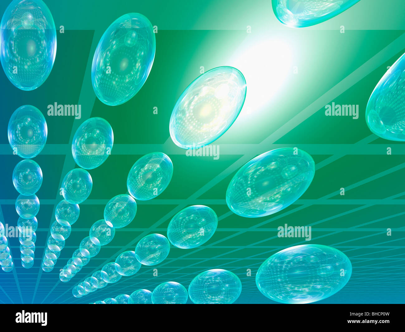 Rows of ellipses on grid background computer graphic Stock Photo - Alamy