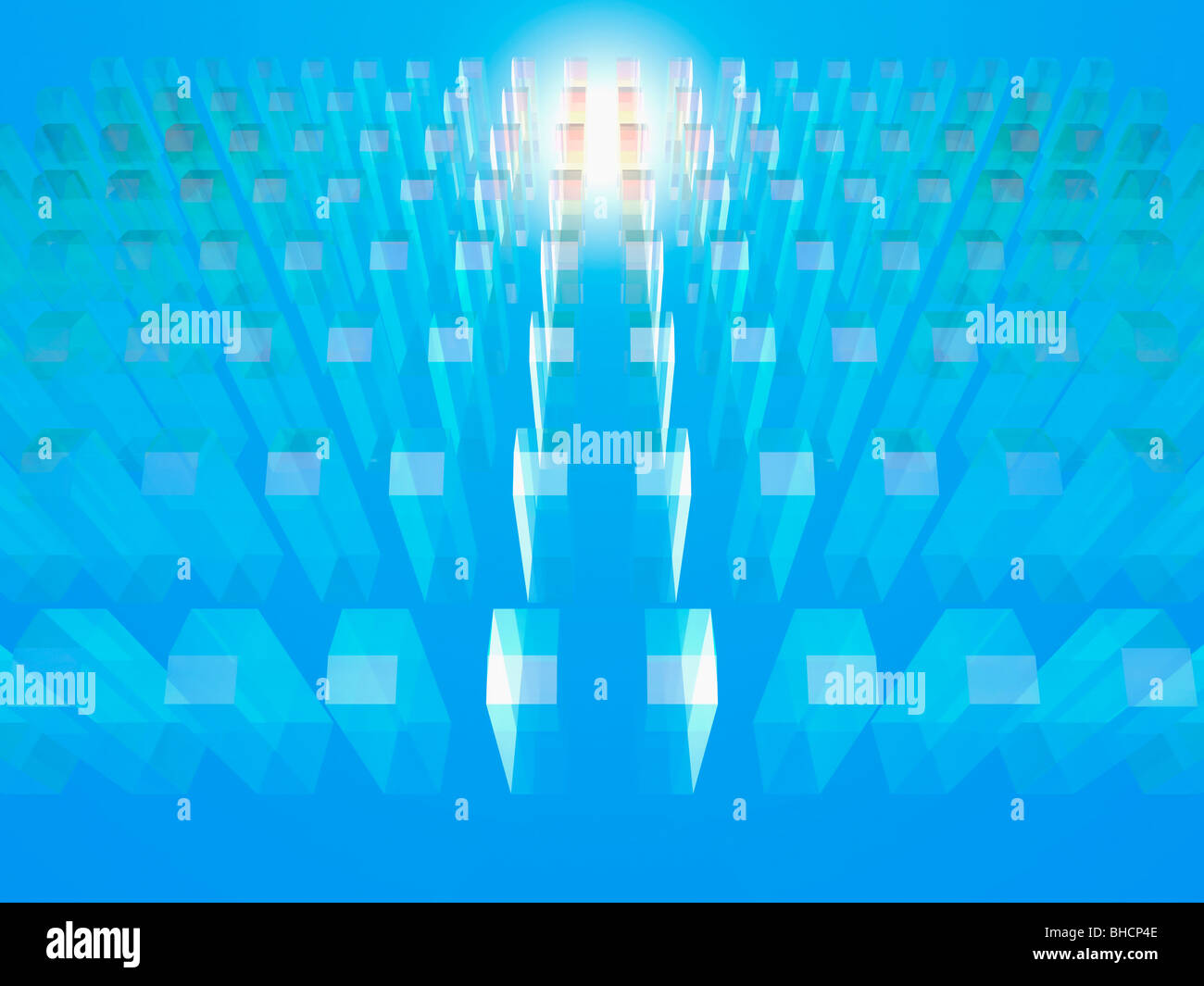 Rows of rectangles blue background computer graphic Stock Photo - Alamy