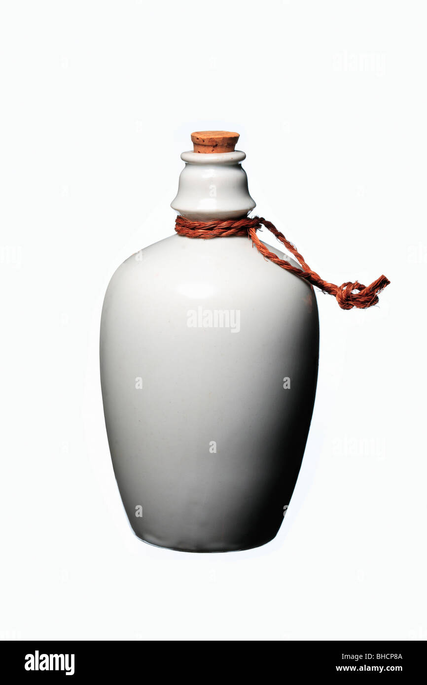 Bottle for Sake white background Stock Photo - Alamy