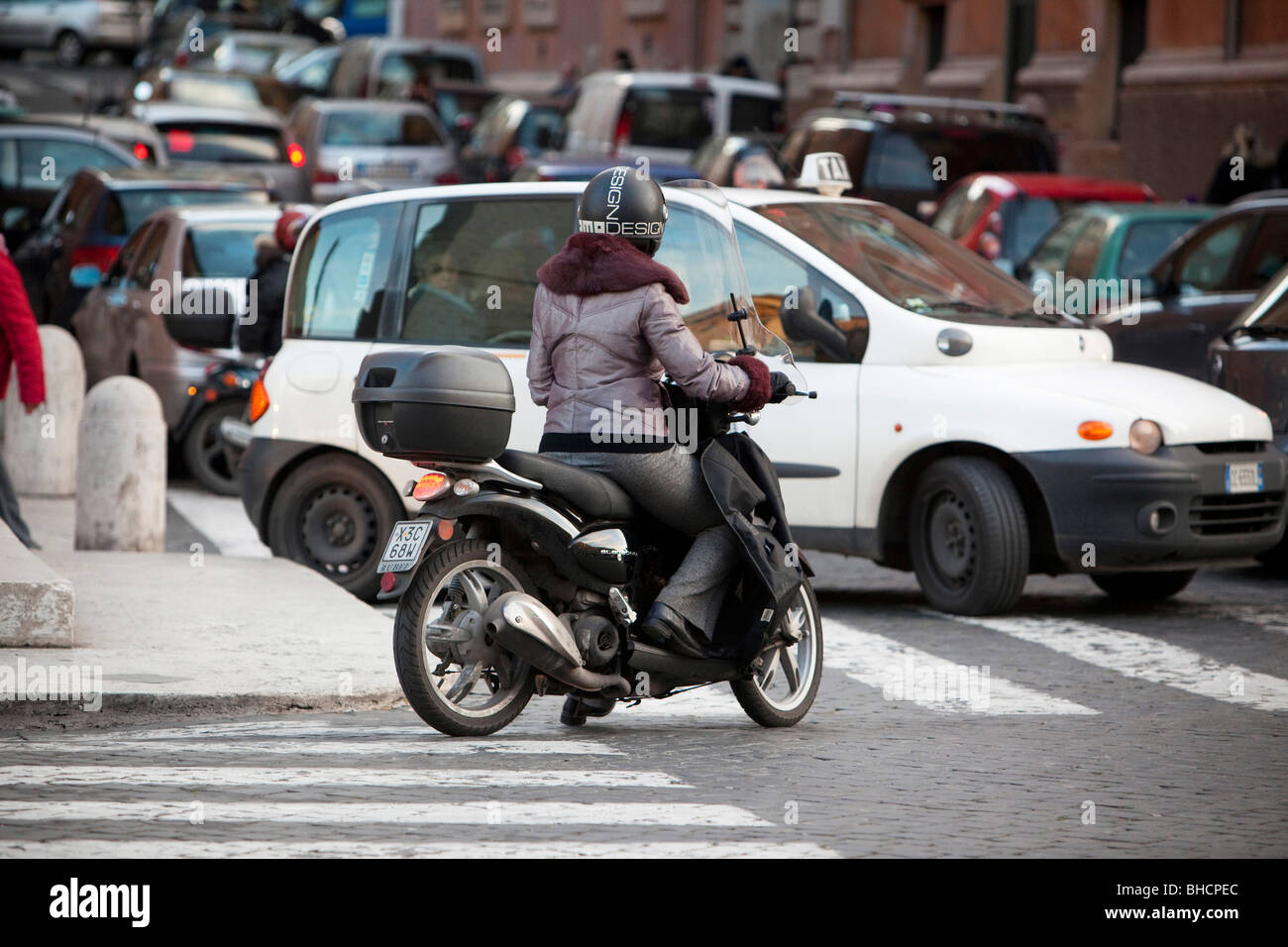 traffic congestion in Rome Italy Stock Photo - Alamy
