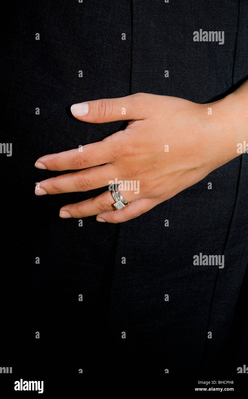 Bride's hand with wedding ring Stock Photo - Alamy