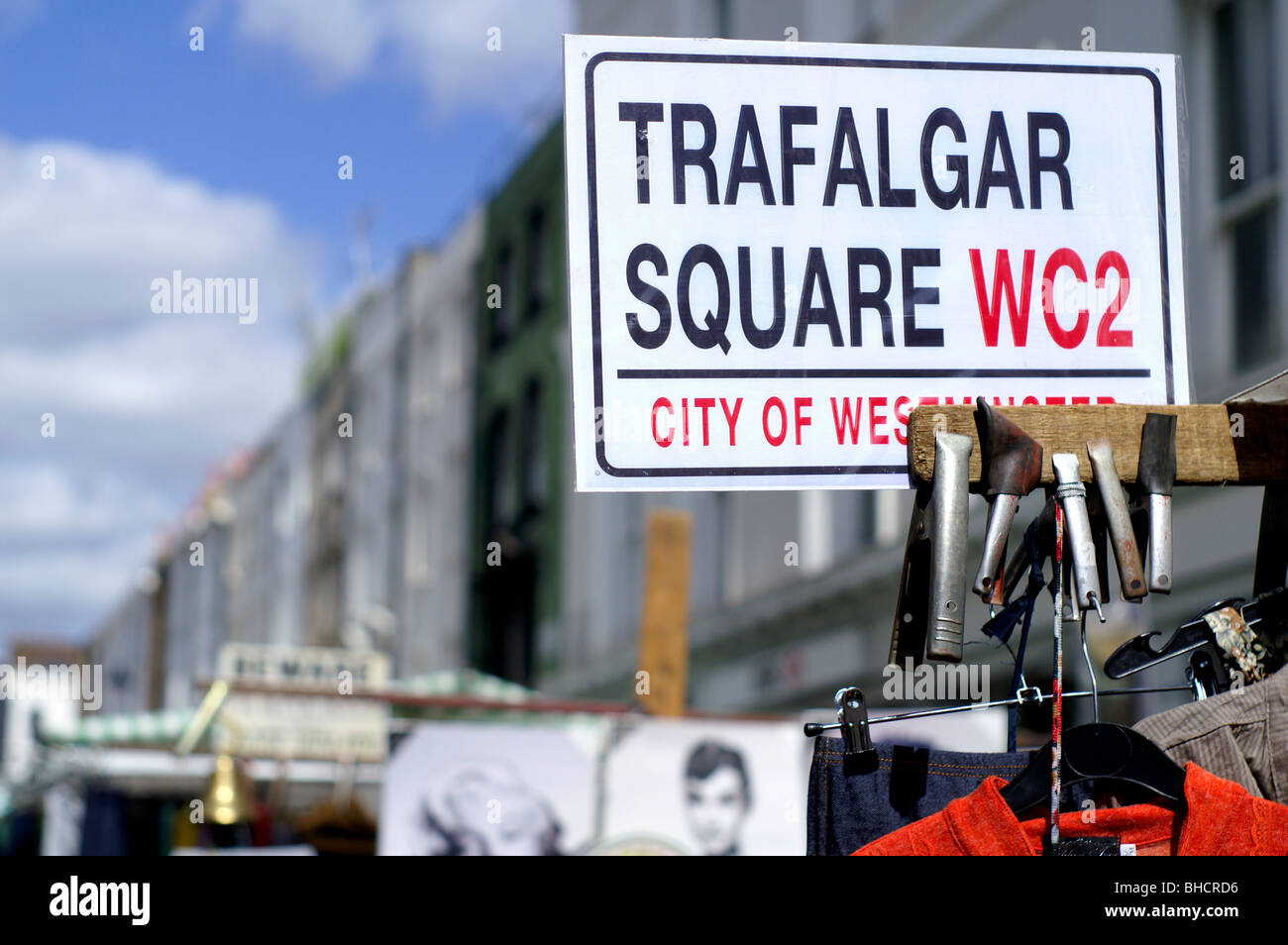 Trafalgar Square WC2 sign Stock Photo - Alamy