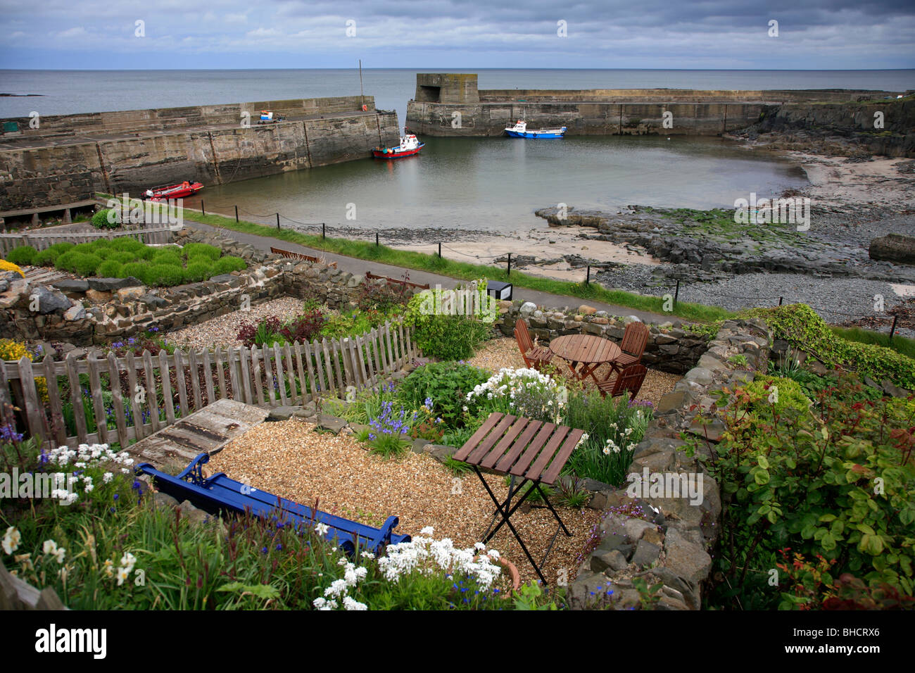 Craster village Fishing Harbour North Northumberland Coast Northumbria ...