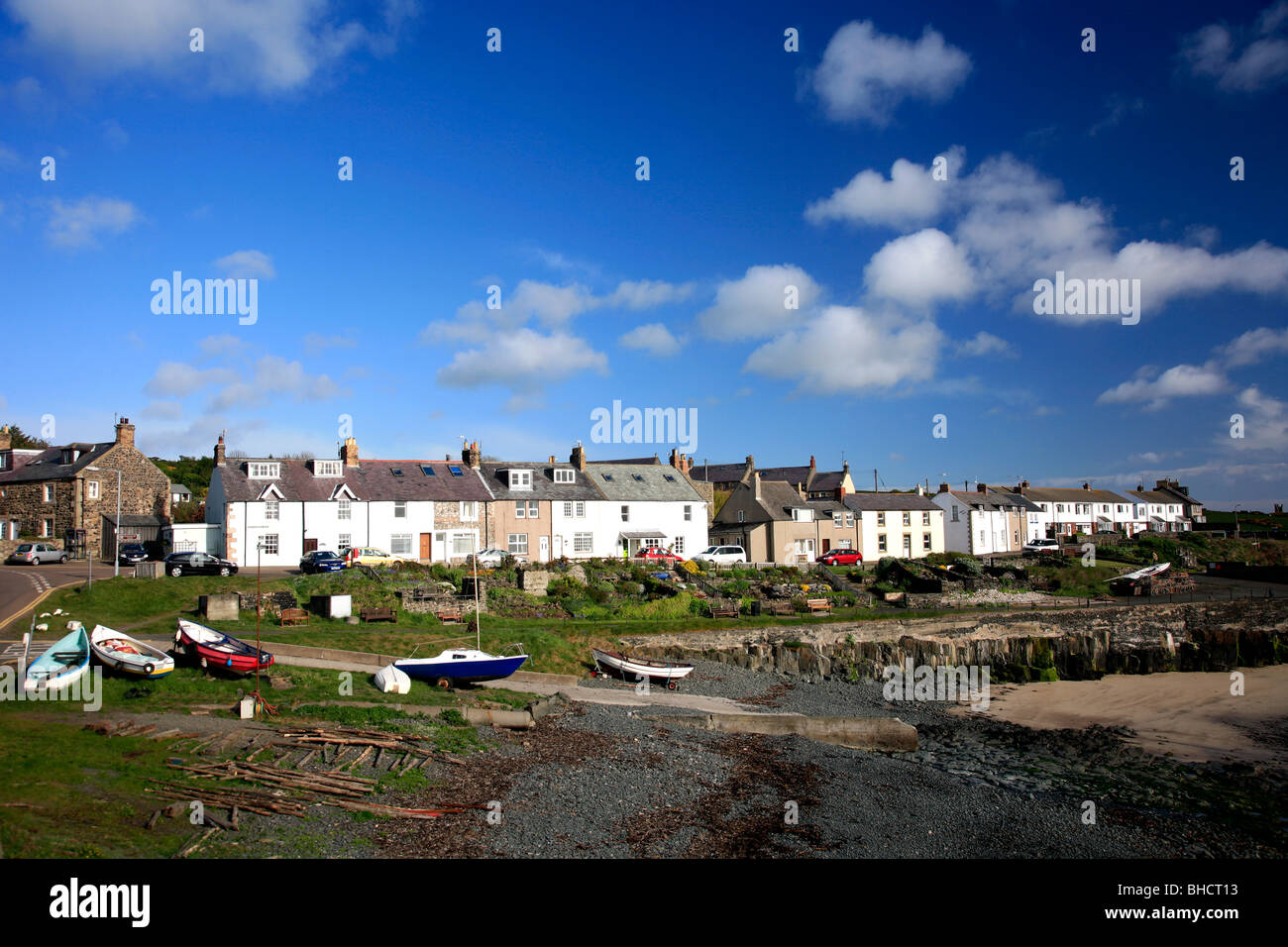 Craster village Fishing Harbour North Northumberland Coast Northumbria ...