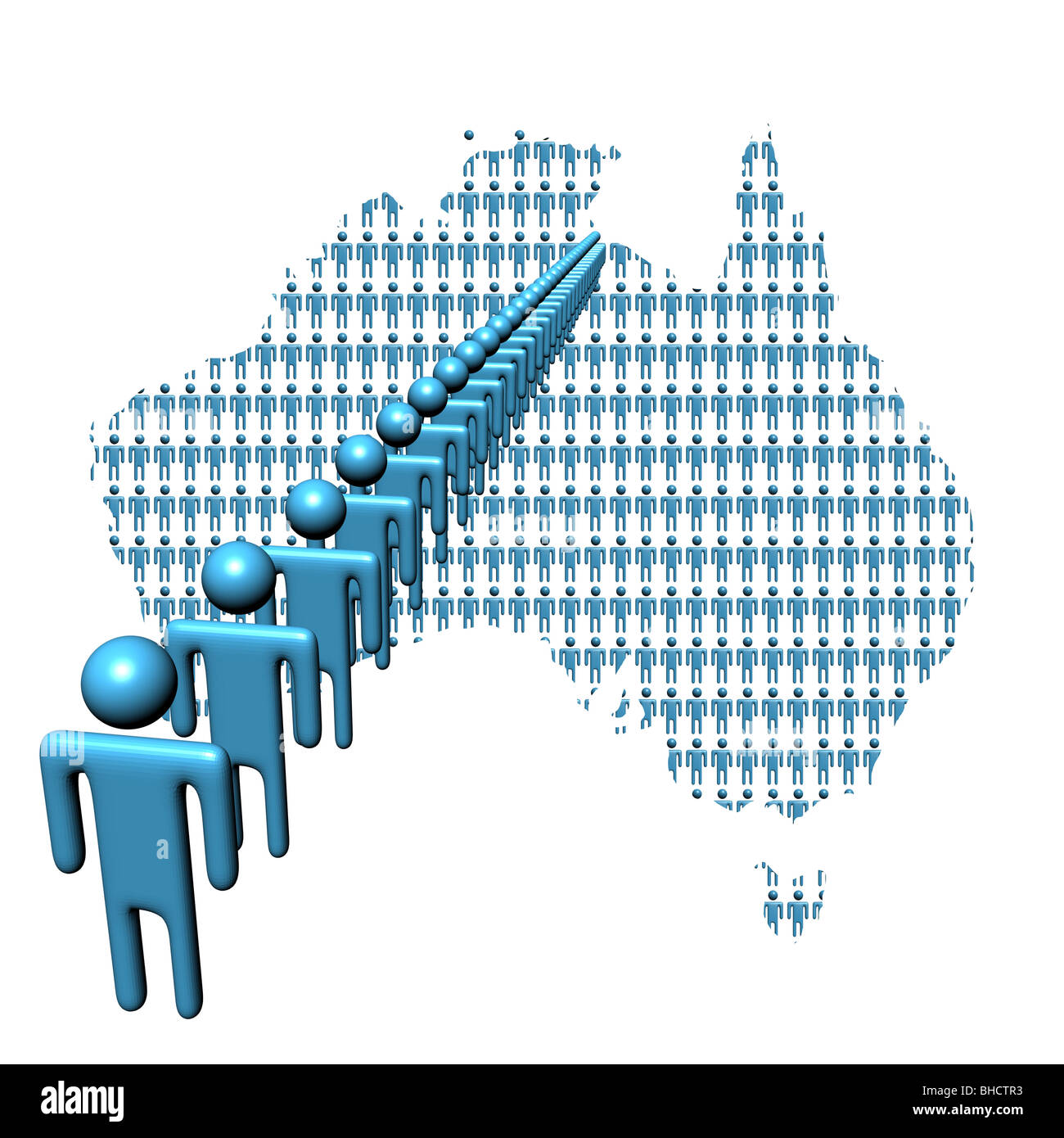 Map of Australia made of people with line of abstract men Stock Photo ...