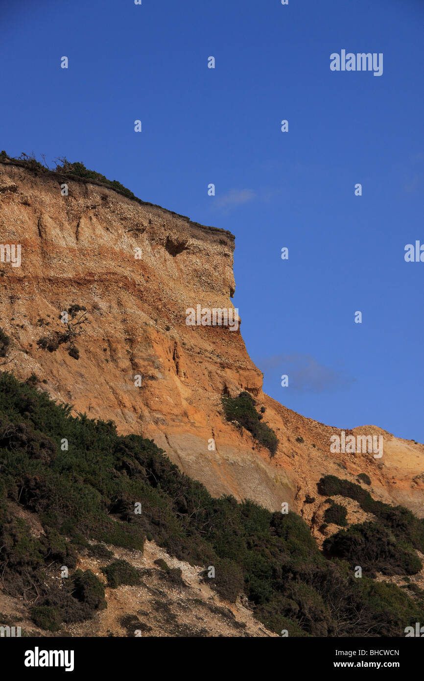gravel and clay cliff at Barton on Sea Stock Photo - Alamy
