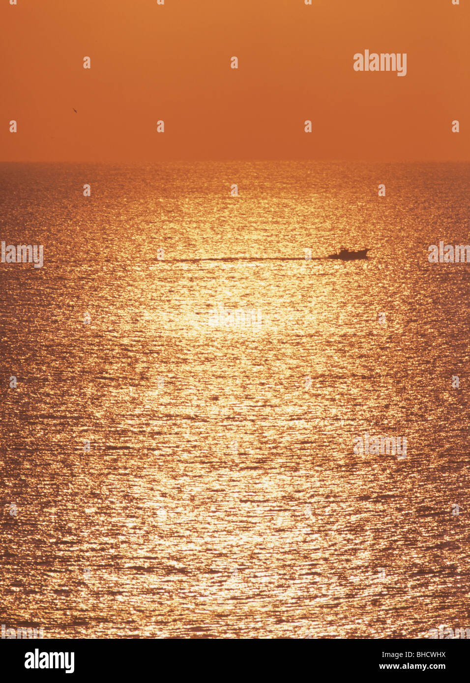The water surface and fishing boat. Odawara, Kanagawa Prefecture, Japan ...