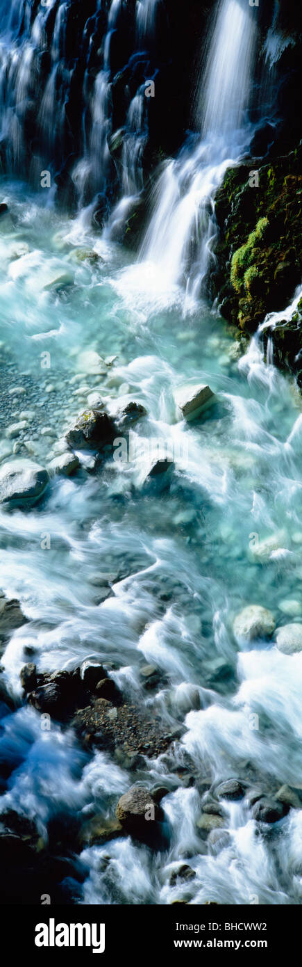 Waterfall into hot spring, Hokkaido, Japan Stock Photo - Alamy
