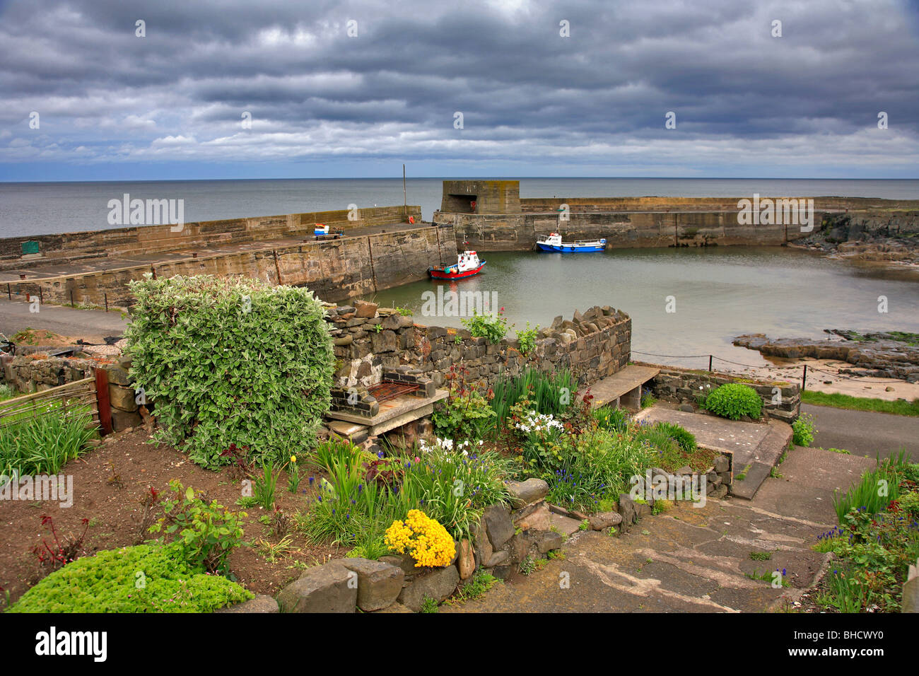 Craster village Fishing Harbour North Northumberland Coast Northumbria ...