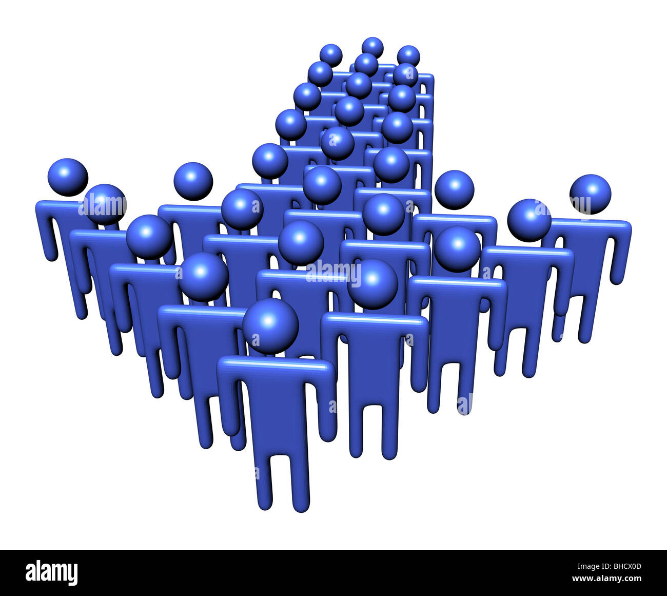 group of abstract people in shape of arrow illustration Stock Photo - Alamy