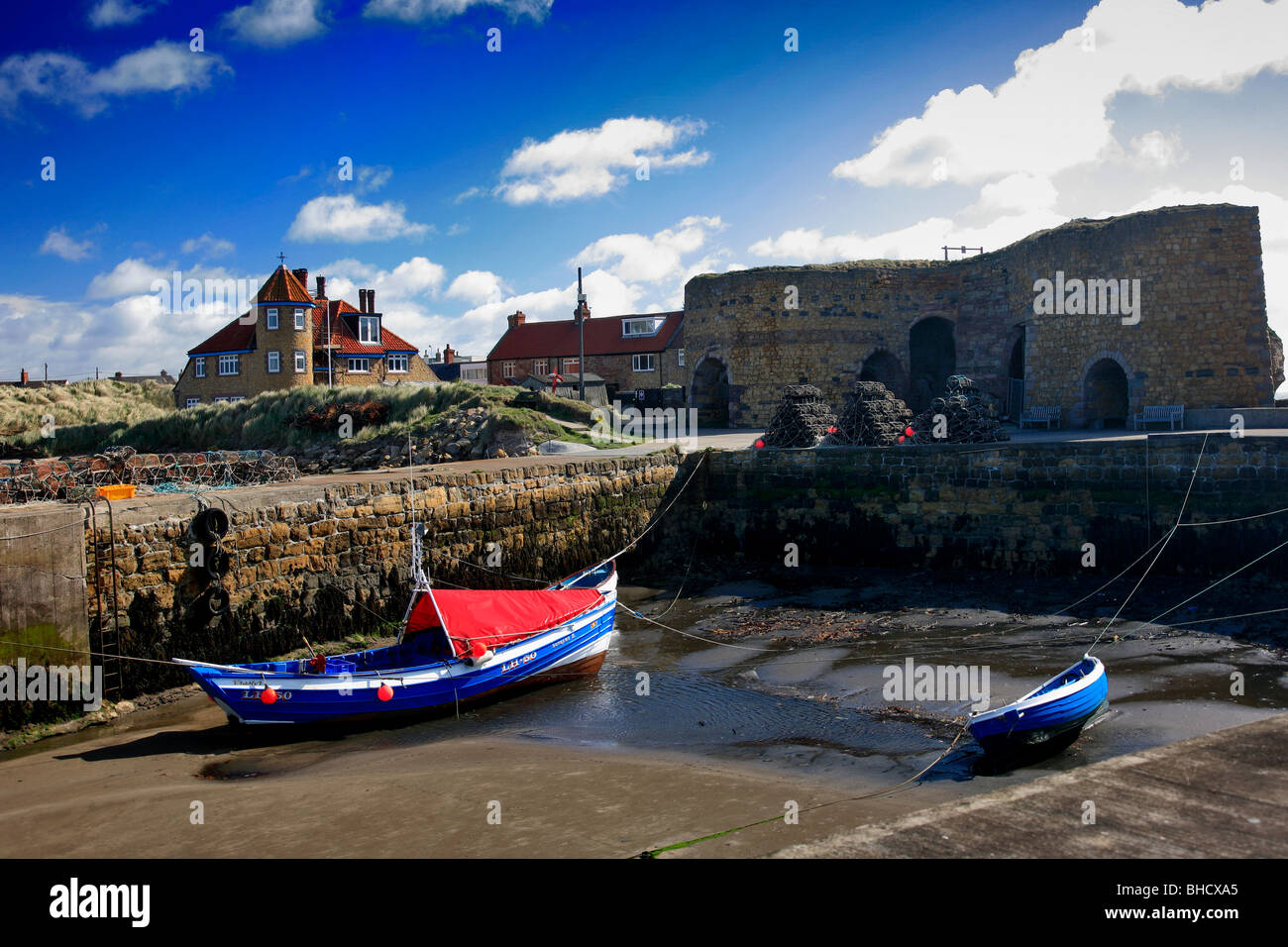 Beadnell village Fishing Harbour North Northumberland Coast Northumbria ...