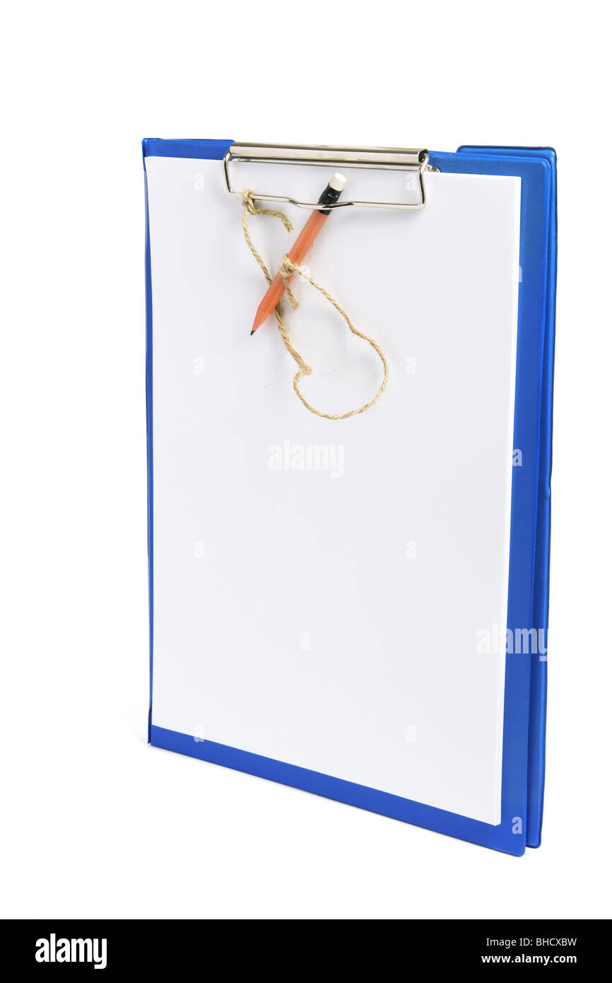 Clipboard with Papers and Pencil Stock Photo - Alamy