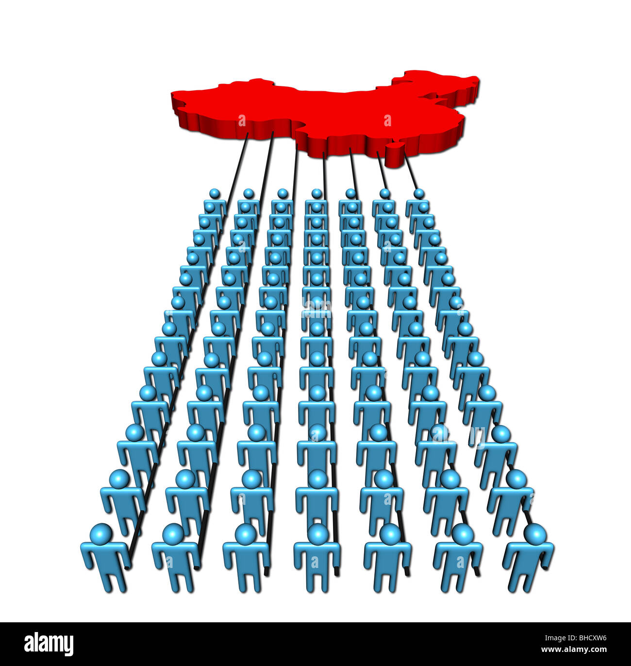 teamwork abstract people pulling China map illustration Stock Photo - Alamy