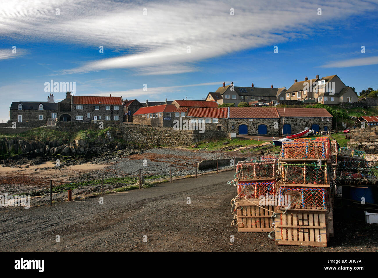 Craster village Fishing Harbour North Northumberland Coast Northumbria ...