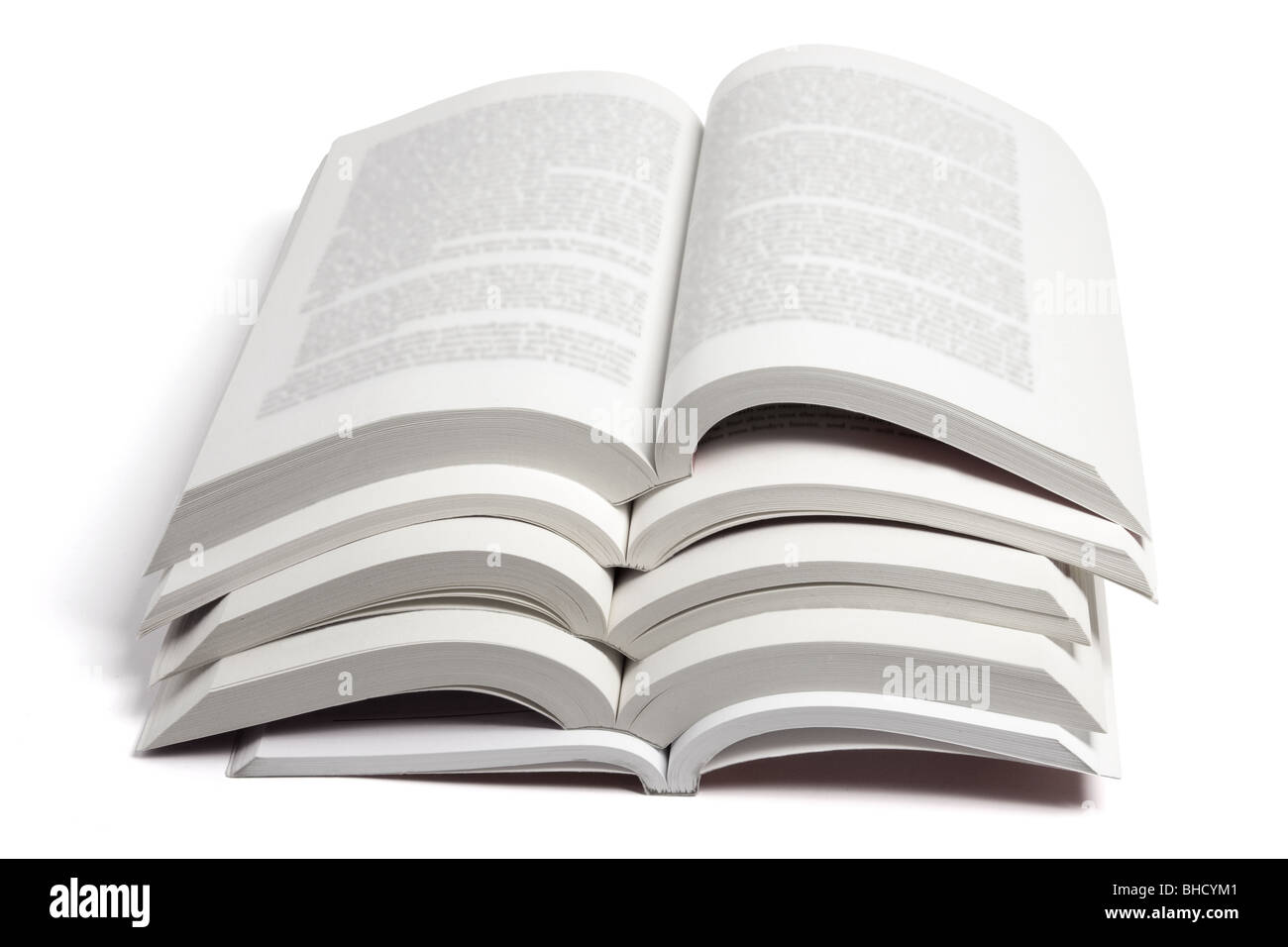 Stack of Open Books Stock Photo - Alamy