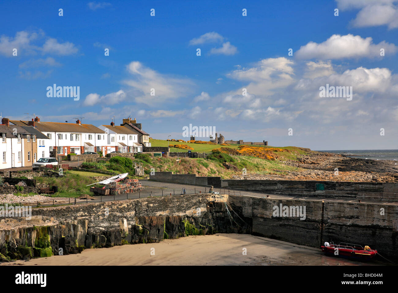Craster village Fishing Harbour North Northumberland Coast Northumbria ...