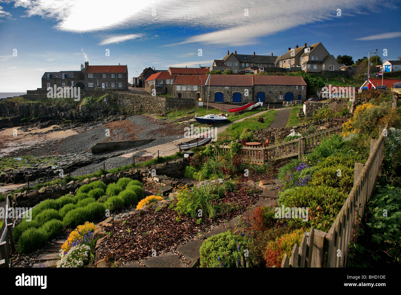 Craster village Fishing Harbour North Northumberland Coast Northumbria ...