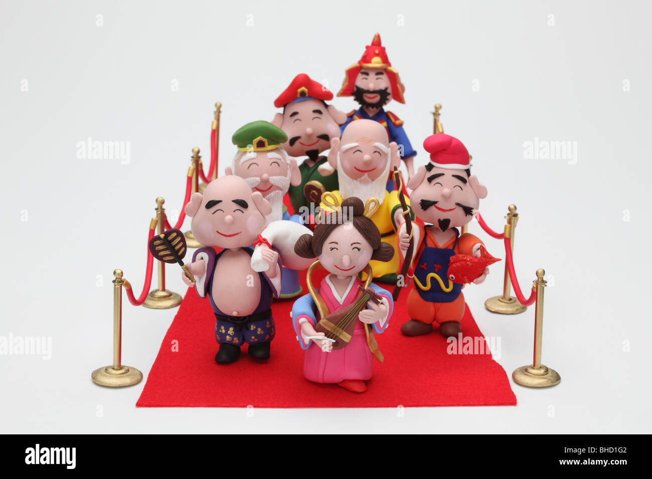 Seven Lucky Gods on red carpet Stock Photo - Alamy