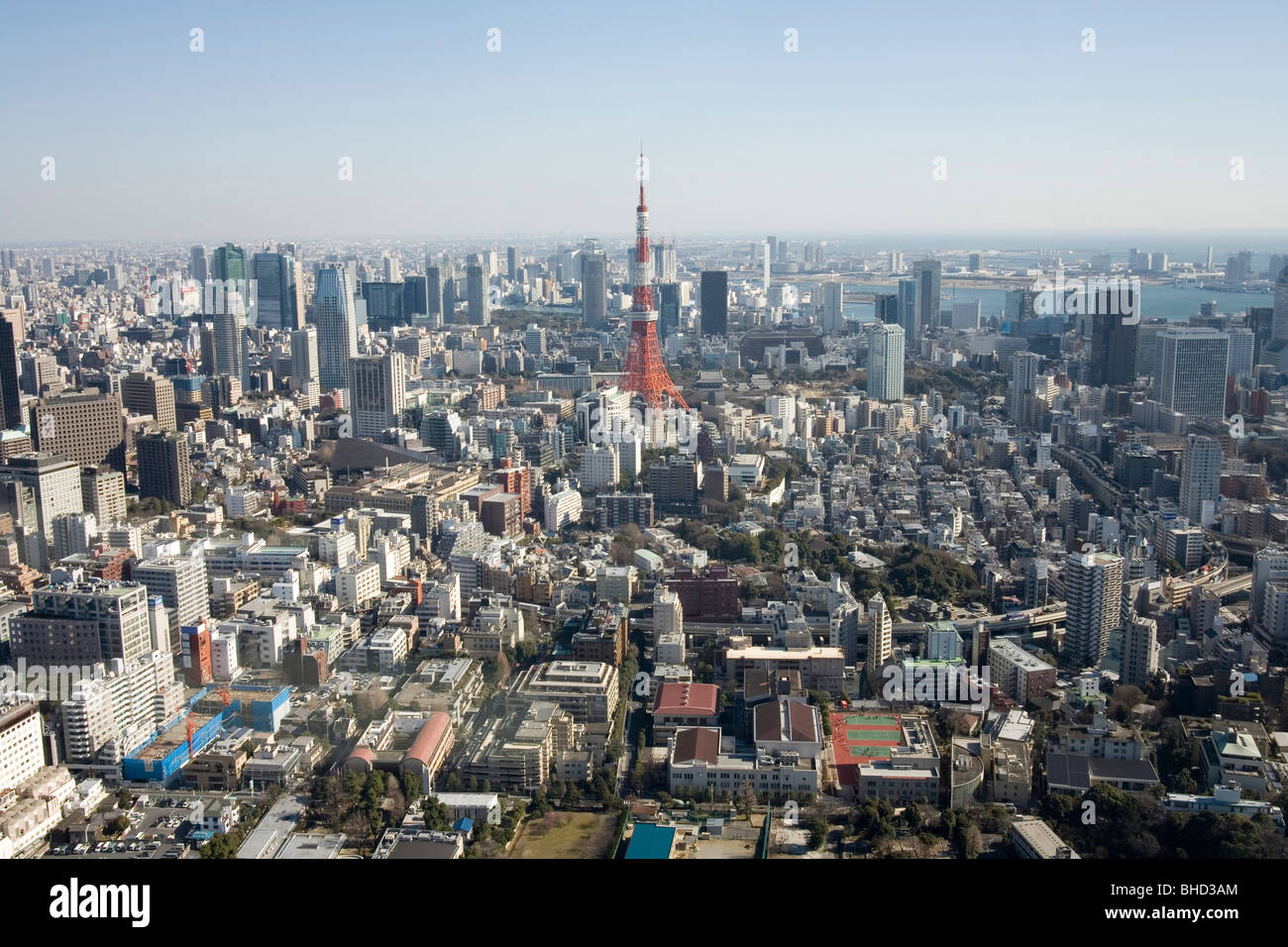 Cityscape of Tokyo with Tokyo Tower. Tokyo Prefecture, Japan Stock ...