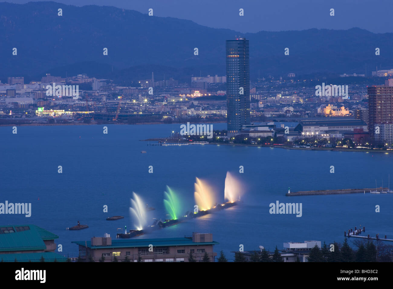 Waterfront and cityscape. Otsu, Shiga Prefecture, Japan Stock Photo - Alamy