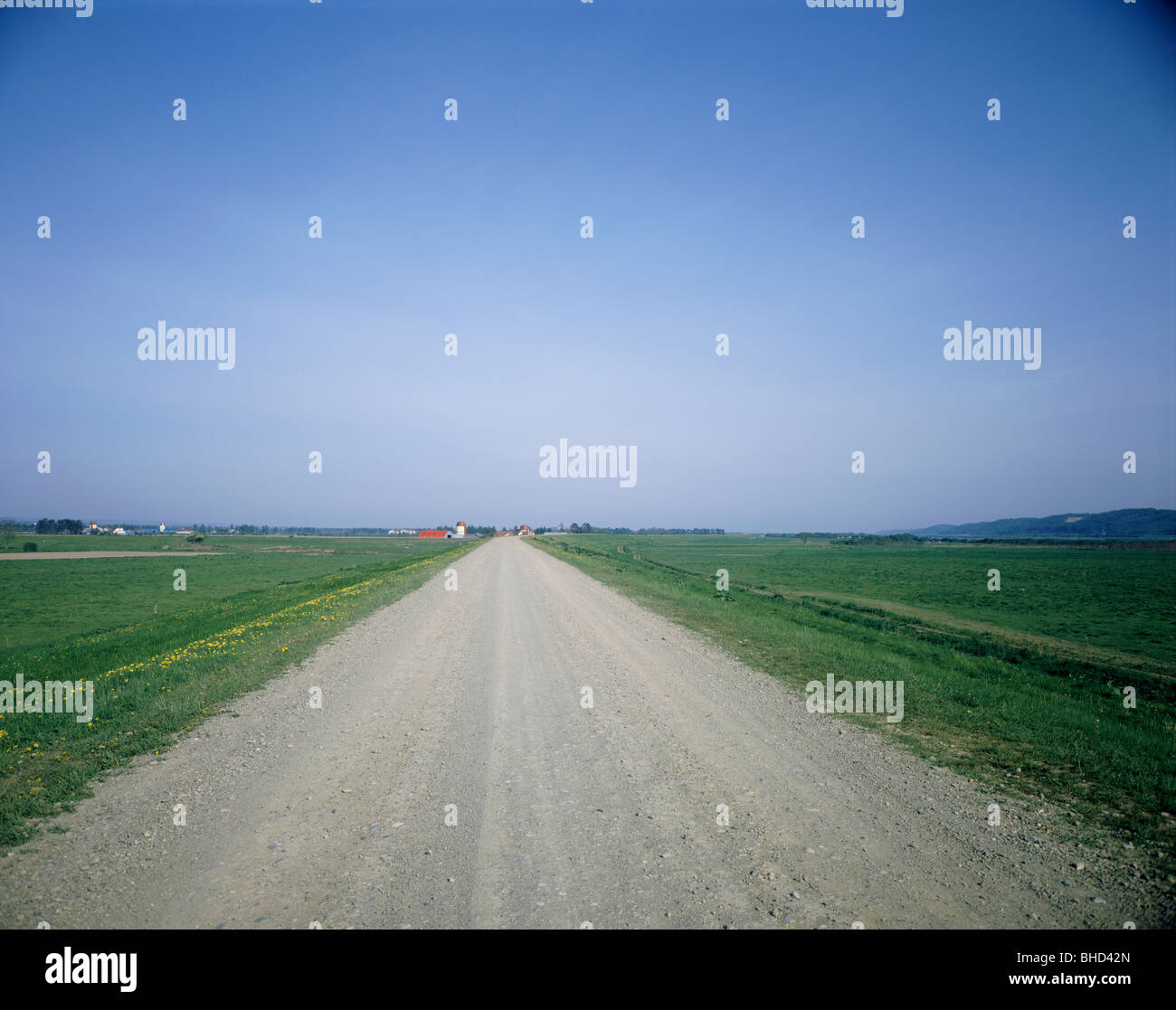 Dirt road next to fields, Hokkaido, Japan Stock Photo - Alamy