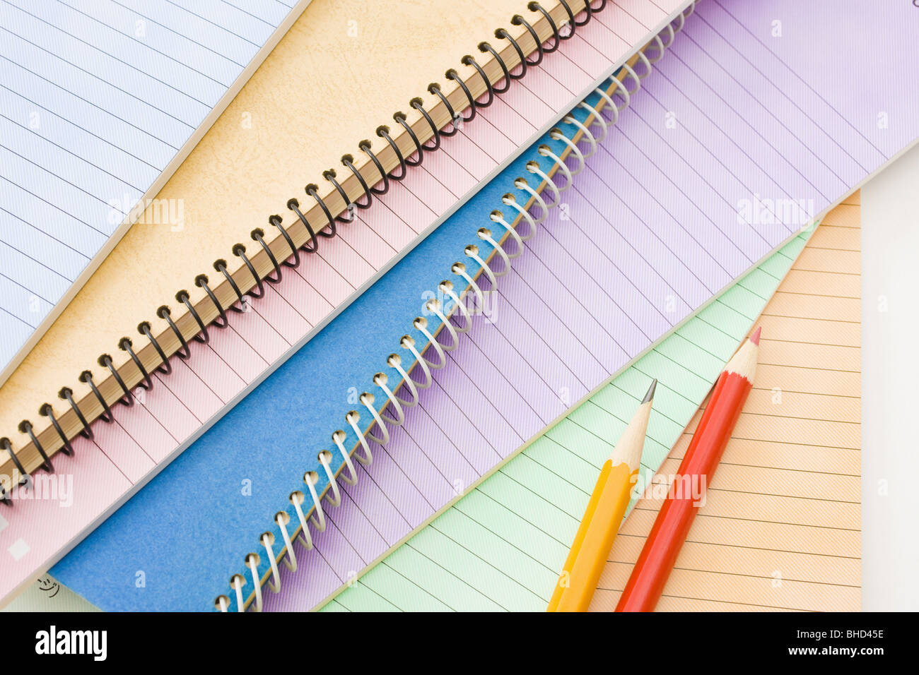 Stack of notebooks with pencils Stock Photo - Alamy Stack of notebooks with pencils Stock Photo - Alamy