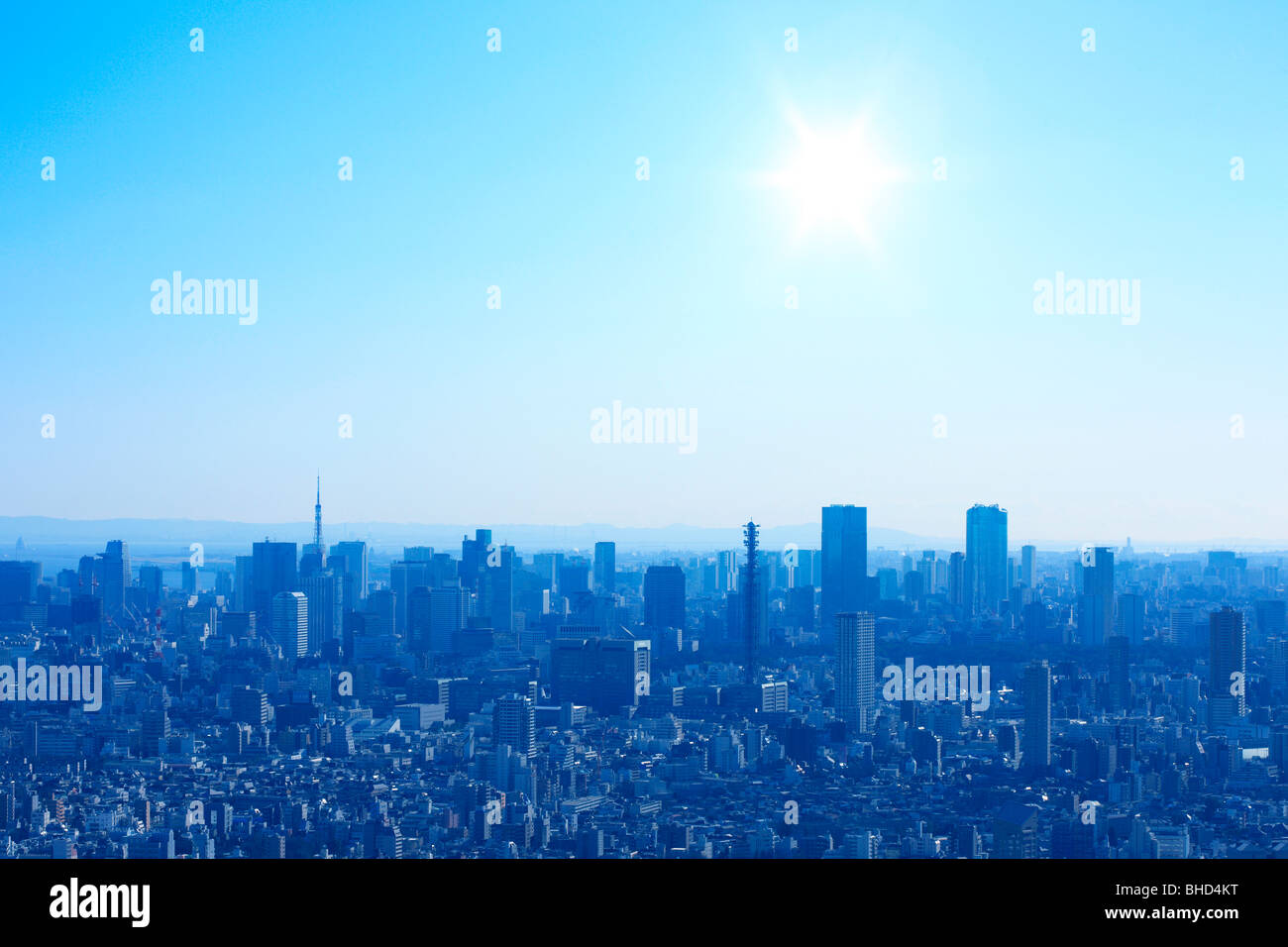 Clear sky over cityscape. Tokyo Prefecture, Japan Stock Photo - Alamy