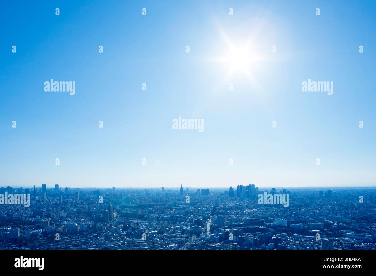 Clear sky over cityscape. Tokyo Prefecture, Japan Stock Photo - Alamy