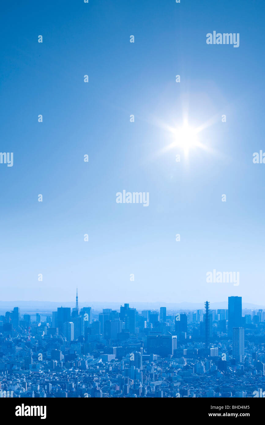 Clear sky over cityscape. Tokyo Prefecture, Japan Stock Photo - Alamy