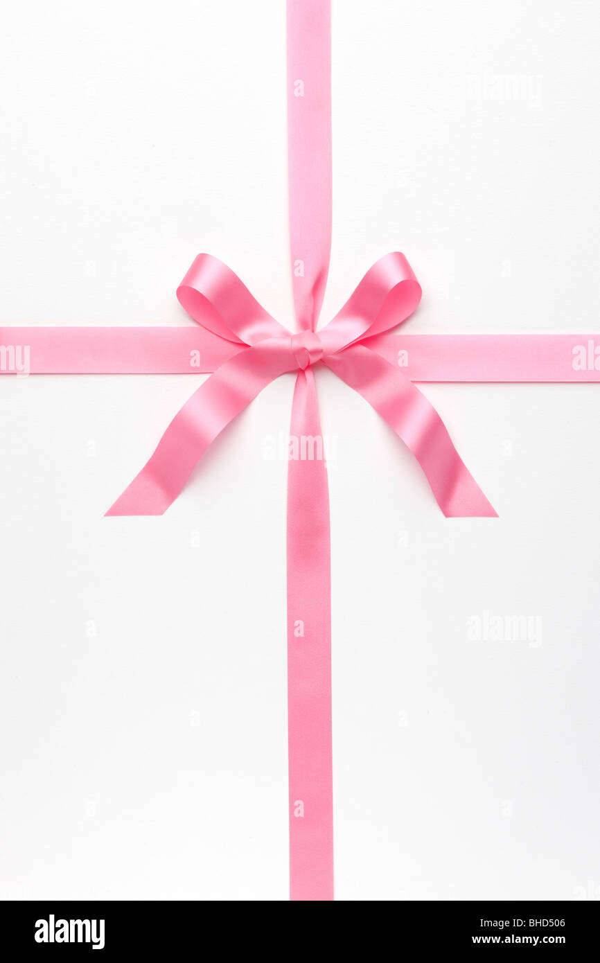 Pink ribbon on gift Stock Photo - Alamy