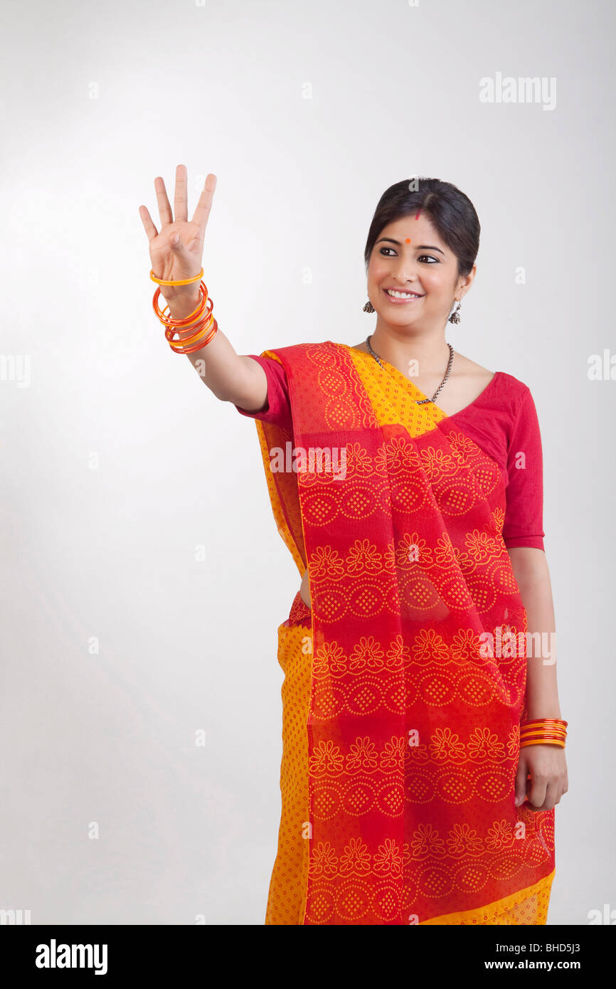Young asian woman waving hand hi-res stock photography and images - Alamy