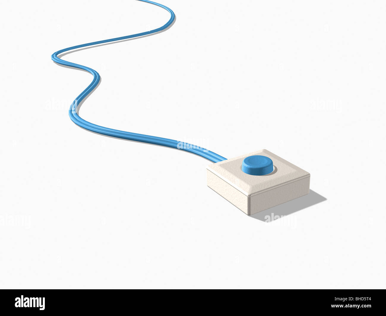 Blue switch with cables Stock Photo - Alamy
